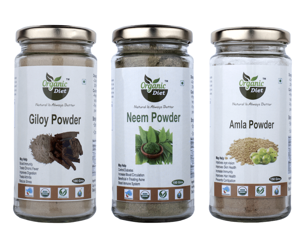 Gift Pack 501 - Giloy Powder (100 gm), Neem Powder (100 gm), Amla ...